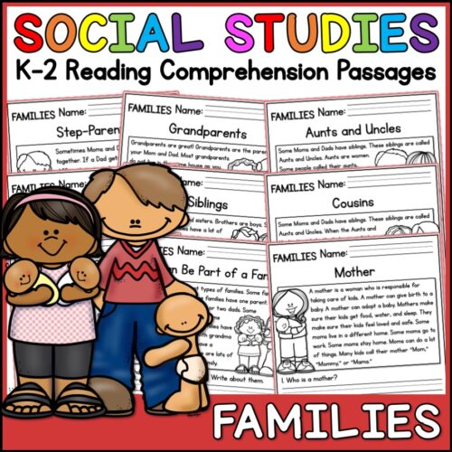 Families Social Studies Reading Comprehension Passages K-2 | Made By ...