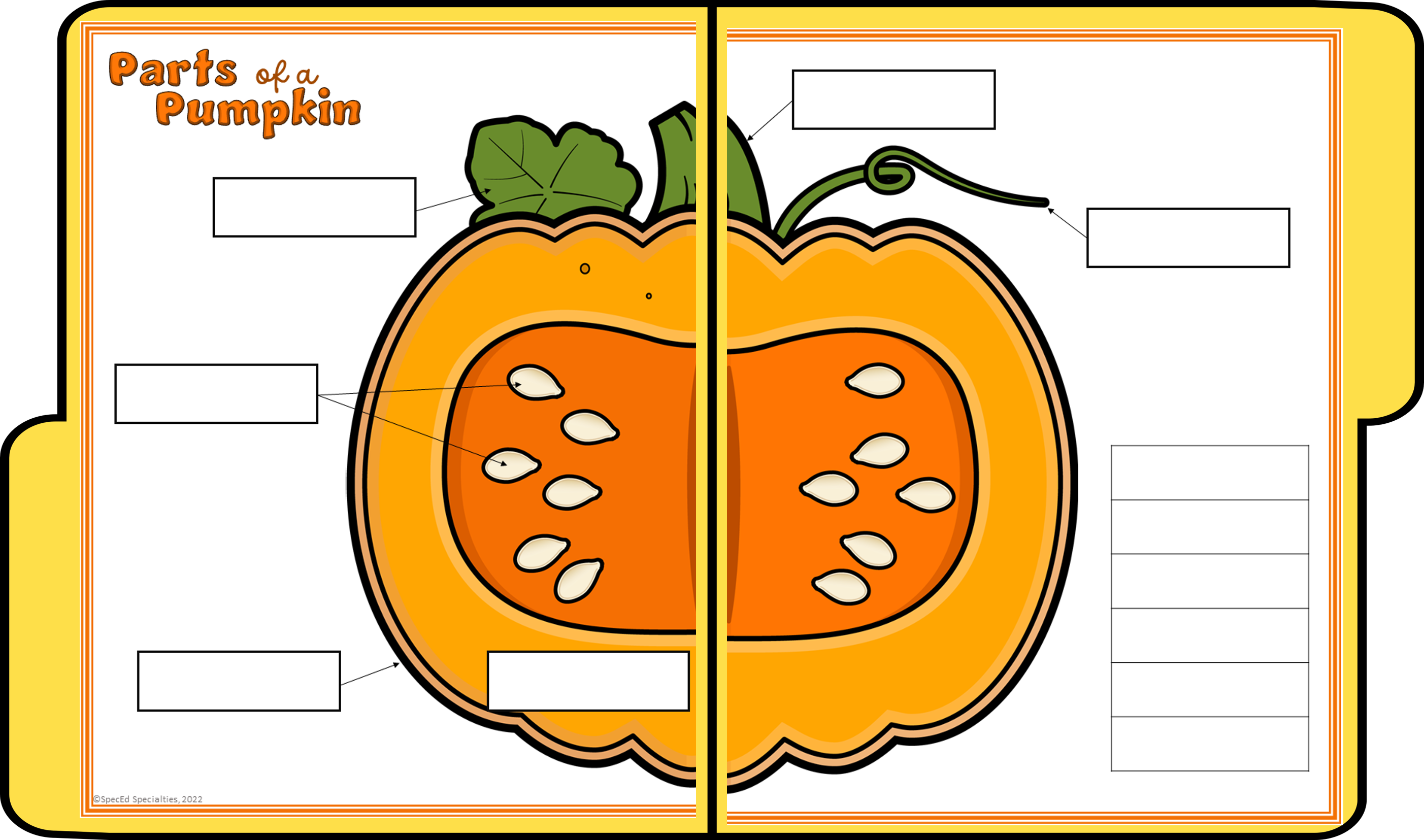 Life Cycle of a Pumpkin File Folder Games, Adapted Books, & Sequencing ...