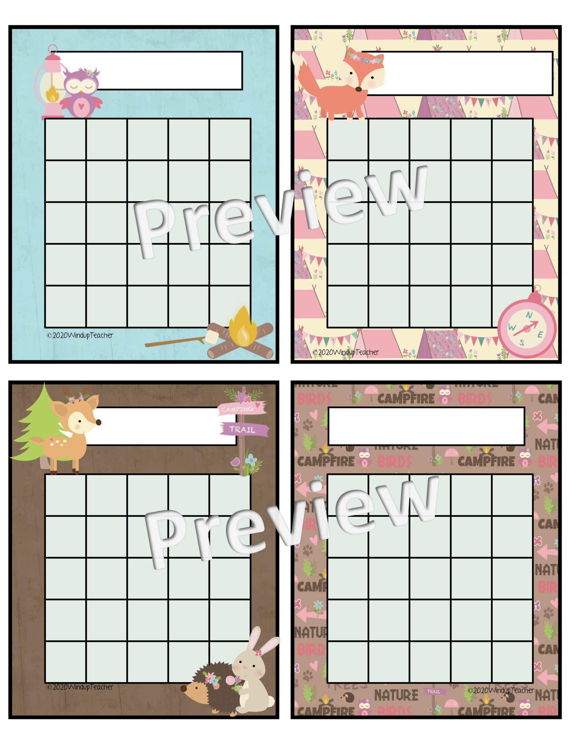 Camping Sticker Charts - Made By Teachers
