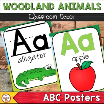 Camping and Woodland Animal Theme Classroom Decor Alphabet Posters ...
