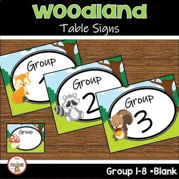 Camping Theme Classroom Decor and Woodland Animals Table Number Signs ...