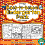 Back to School Kindergarten Pack, Print & Go, No Prep, CCSS Aligned ...