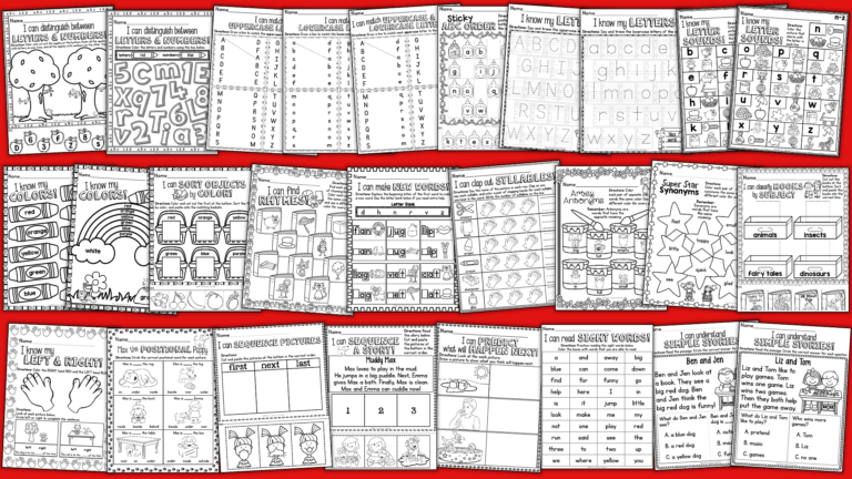 Back to School Kindergarten Pack, Print & Go, No Prep, CCSS Aligned ...