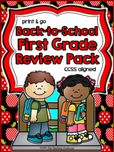 Back to School First Grade Review Pack, Print & Go, No Prep, CCSS ...