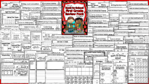 Back to School First Grade Review Pack, Print & Go, No Prep, CCSS ...