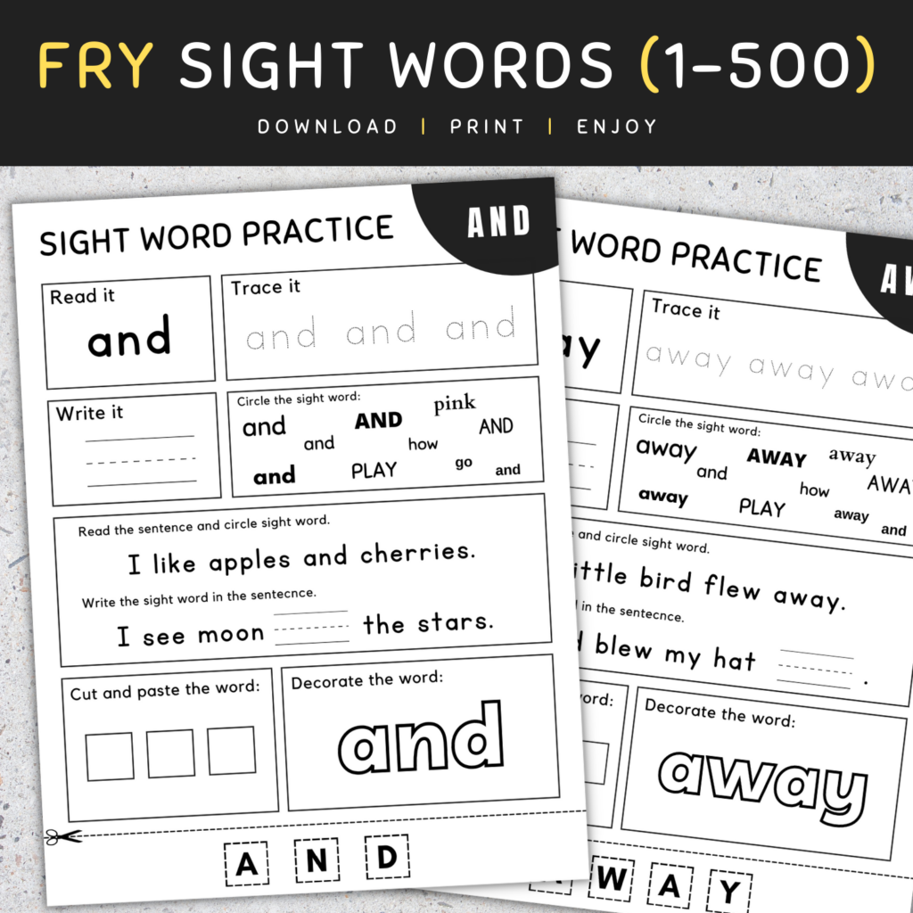 Noun Sight Words: 95 Nouns, Sight Words Worksheets, [SET 1] | Made By ...