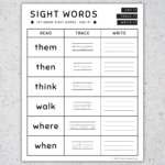 1st Grade Sight Words: Read, Trace & Write Worksheets & Activities ...