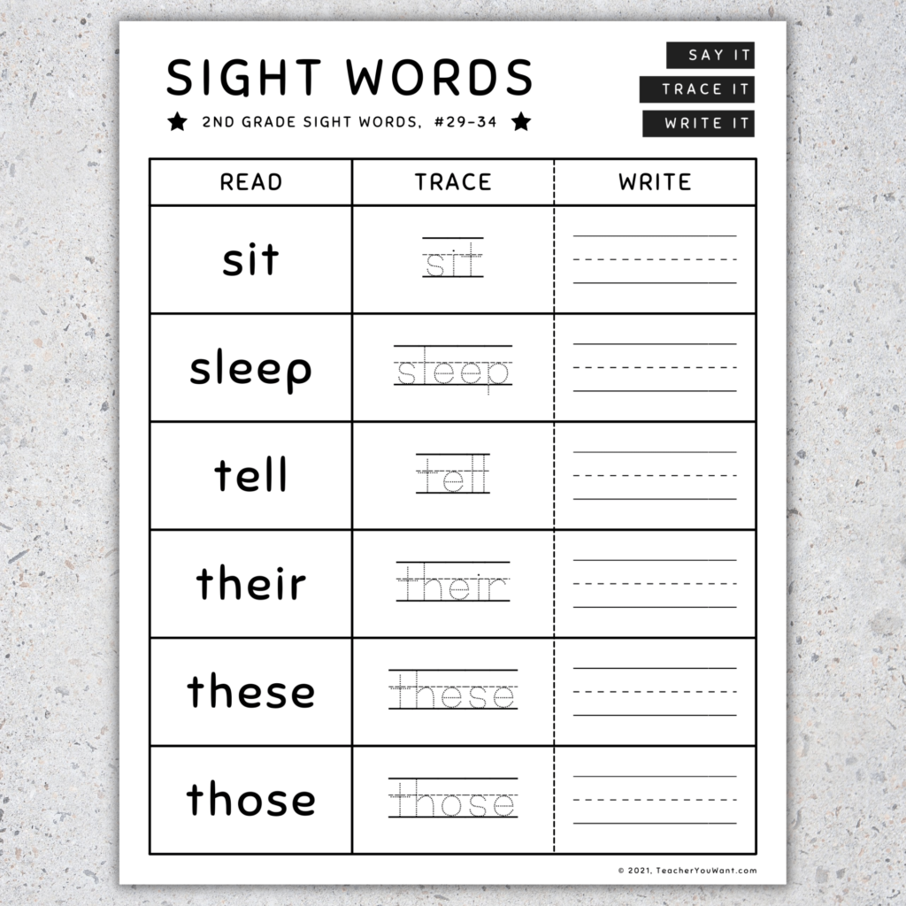 2nd Grade Sight Words Read Trace Write Worksheets Activities 2nd Grade Sight Words Read Trace Write Worksheets Activities