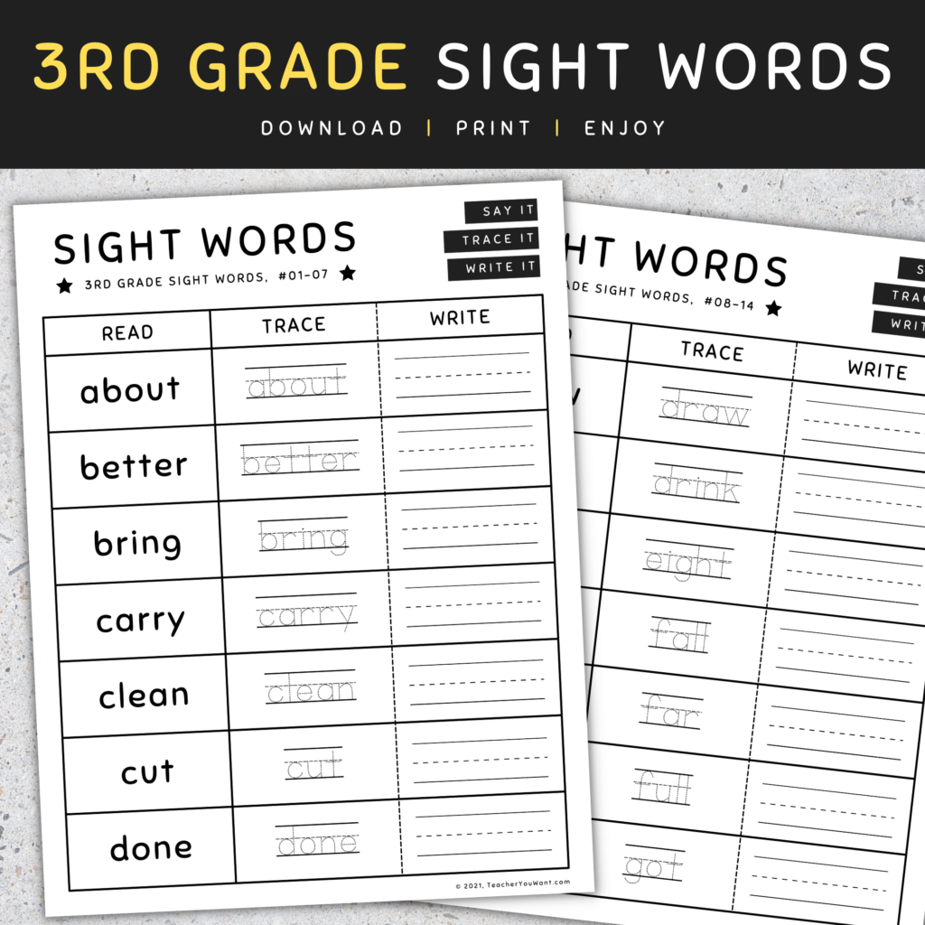 2nd Grade Sight Words: Read, Trace & Write Worksheets & Activities ...