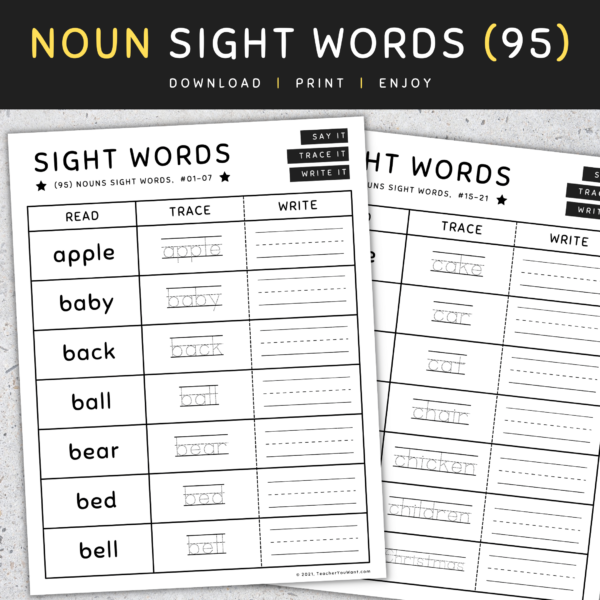 2nd Grade Sight Words: Read, Trace & Write Worksheets & Activities ...