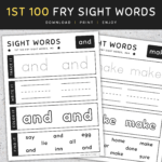1st 100 Fry Sight Words: Trace, Write, Color, & Find It Worksheets ...