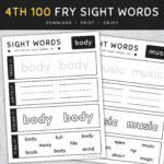 4th 100 Fry Sight Words: Trace, Write, Color, & Find It Worksheets ...