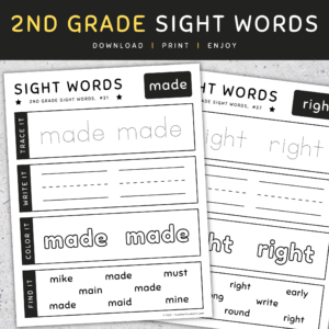 2nd Grade Sight Words: Trace, Write, Color, and Find It Worksheets ...