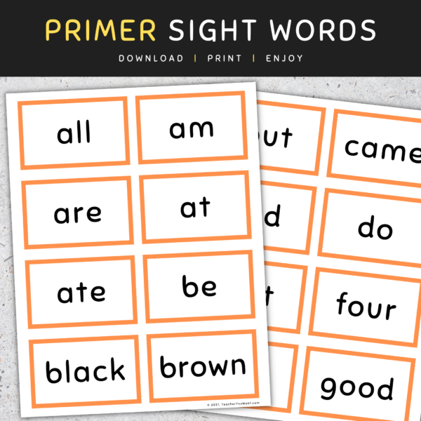 Sight Words Flashcards: Primer Sight Words | Made By Teachers
