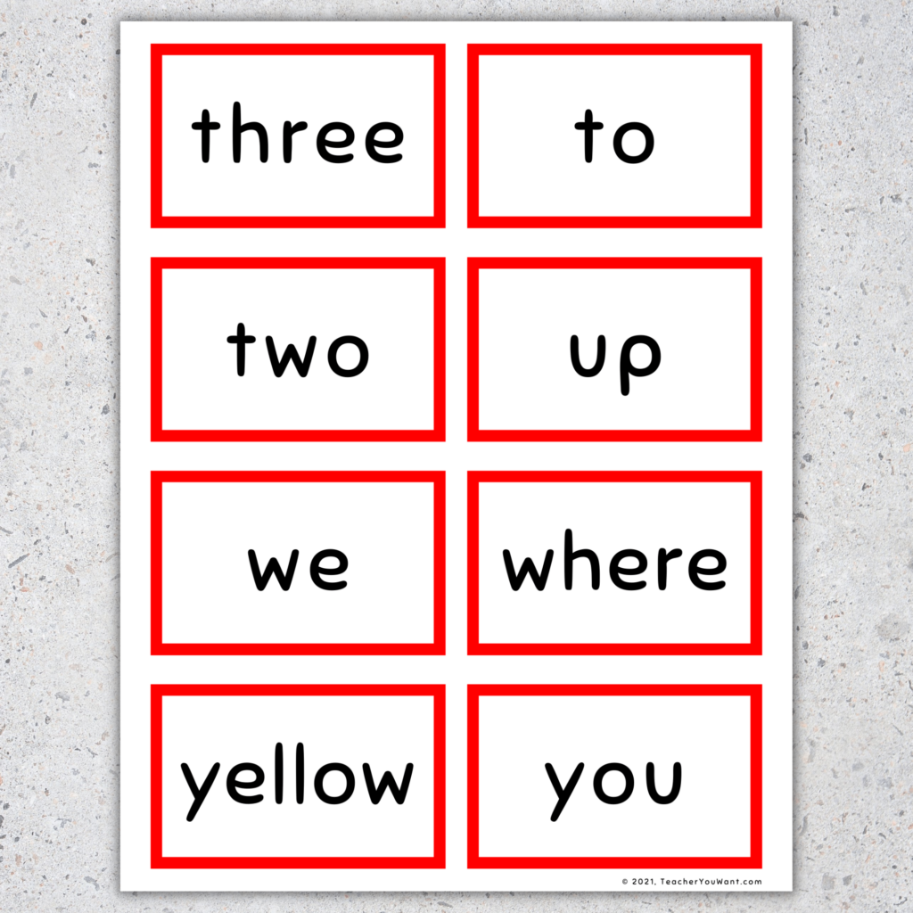 Sight Words Flashcards: Pre-Primer Sight Words | Made By Teachers