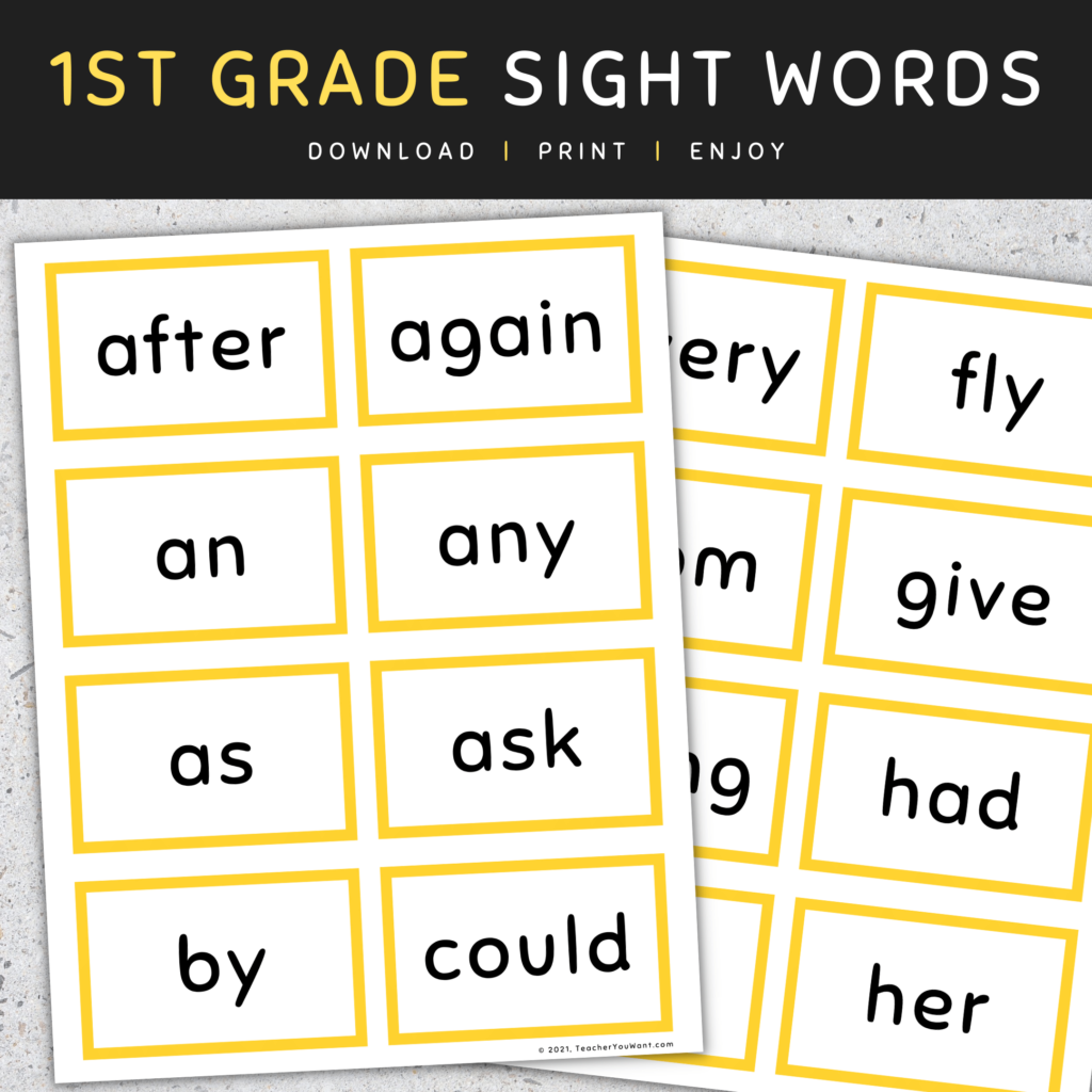 Sight Words Flashcards: 1st Grade Sight Words | Made By Teachers