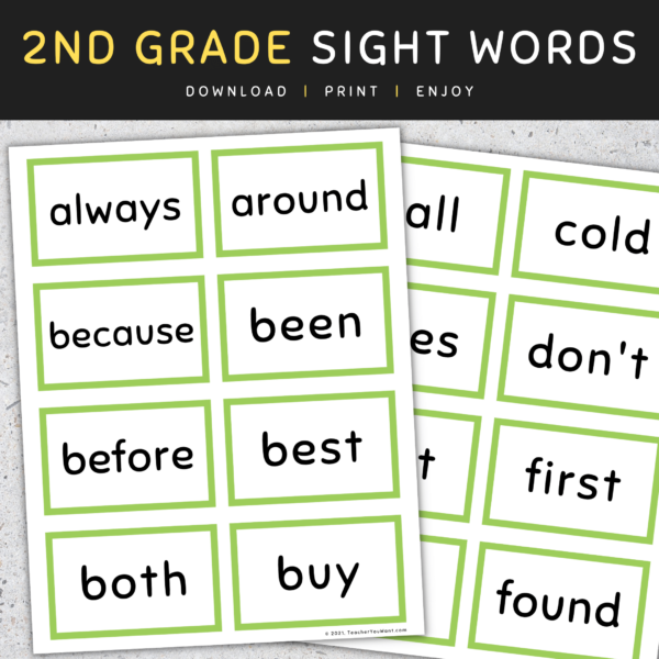 Sight Words Flashcards: 2nd Grade Sight Words - Made By Teachers Sight Words Flashcards: 2nd Grade Sight Words - Made By Teachers