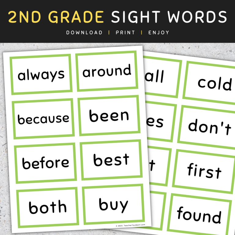 Sight Words Flashcards: 2nd Grade Sight Words | Made By Teachers