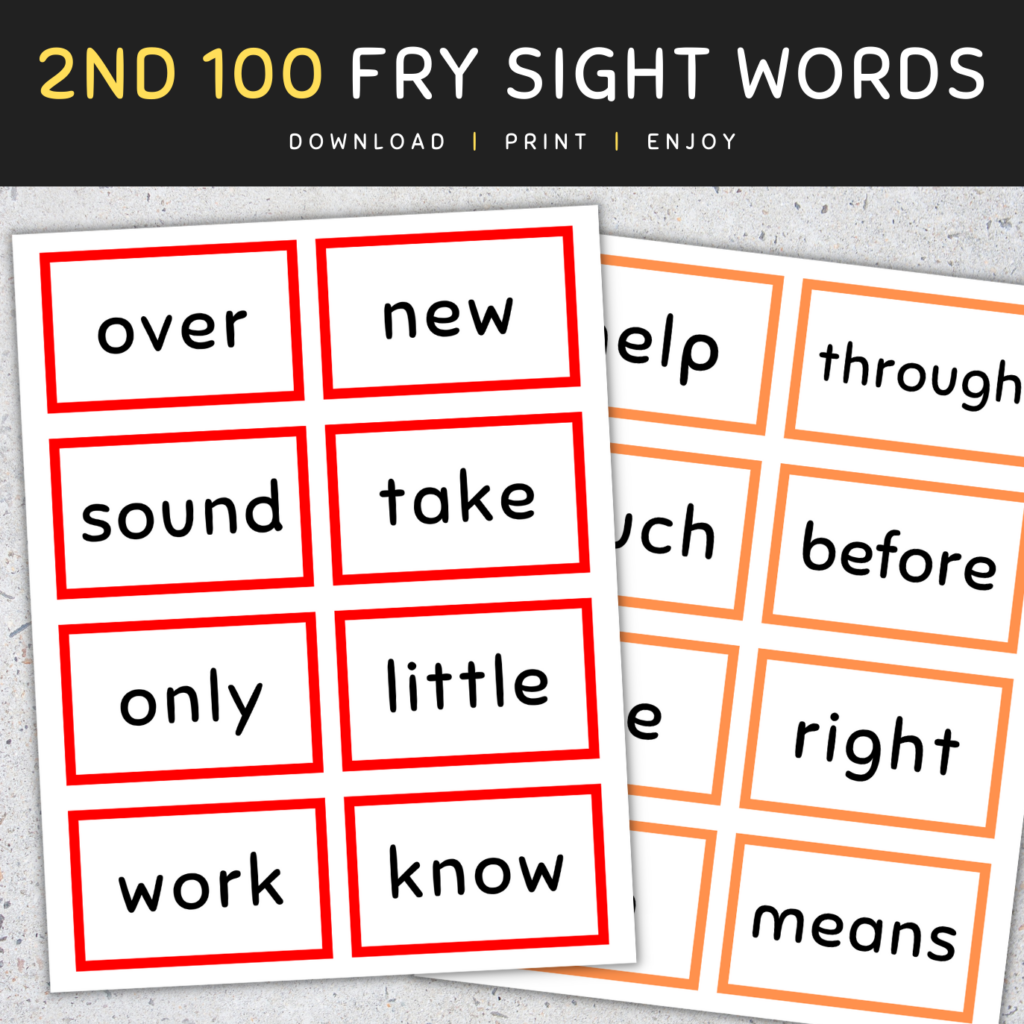 Fry Sight Words Flash Cards: Fry's Second 100 Sight Words, 101-200 ...