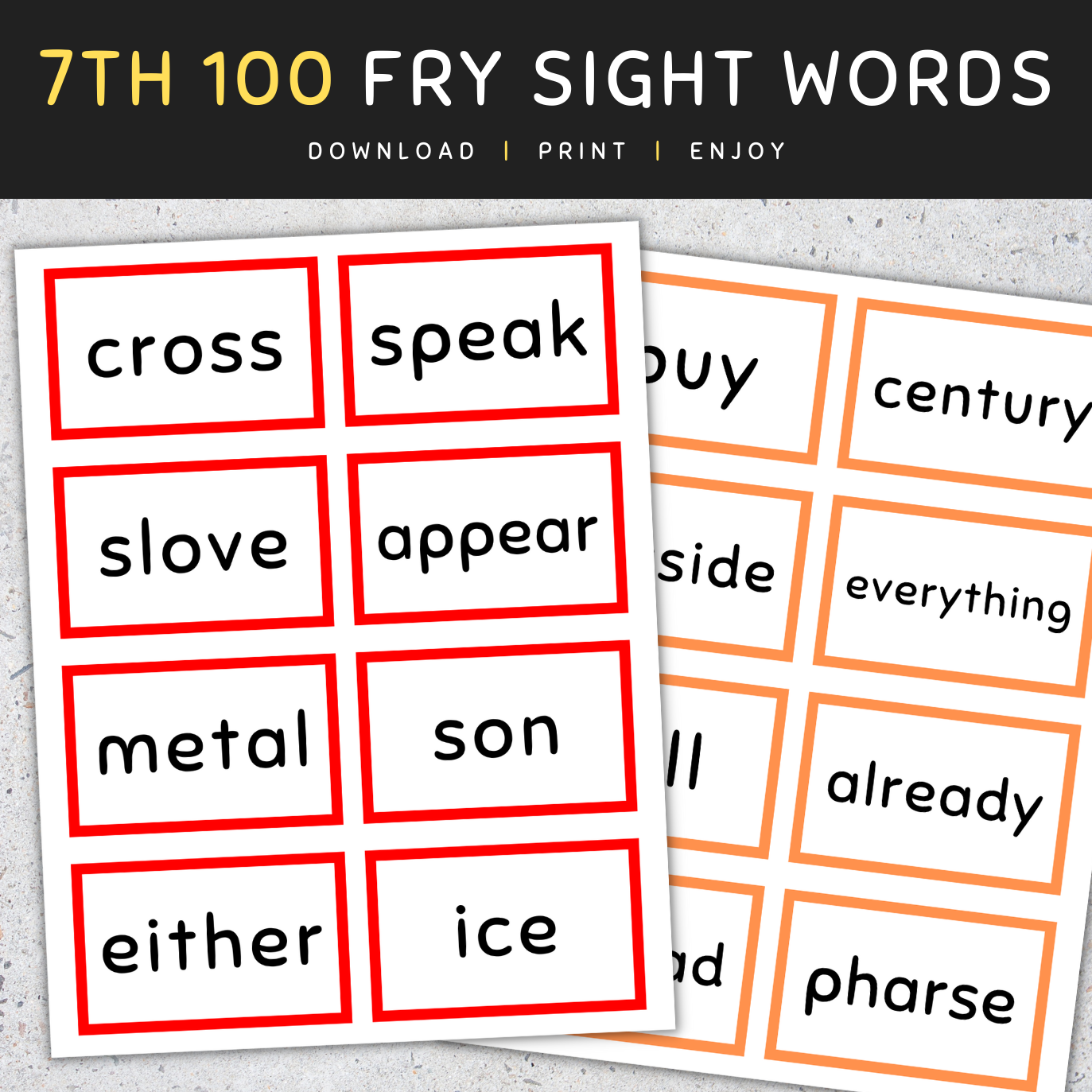 Fry Sight Words Flash Cards: Fry's Seventh 100 Sight Words, 601-700 ...