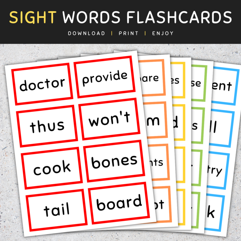 Fry Sight Words Flash Cards: 1000 Sight Words Bundle, [SET 1] | Made By ...