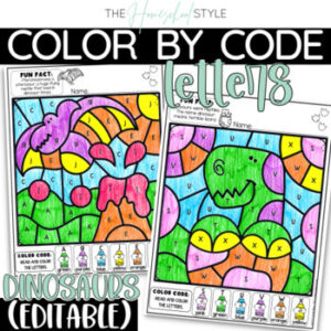 Color by Letter Recognition Practice Activities Fall Editable - Made By ...