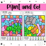 Number Recognition Editable Color by Code Worksheets | Dinosaur ...