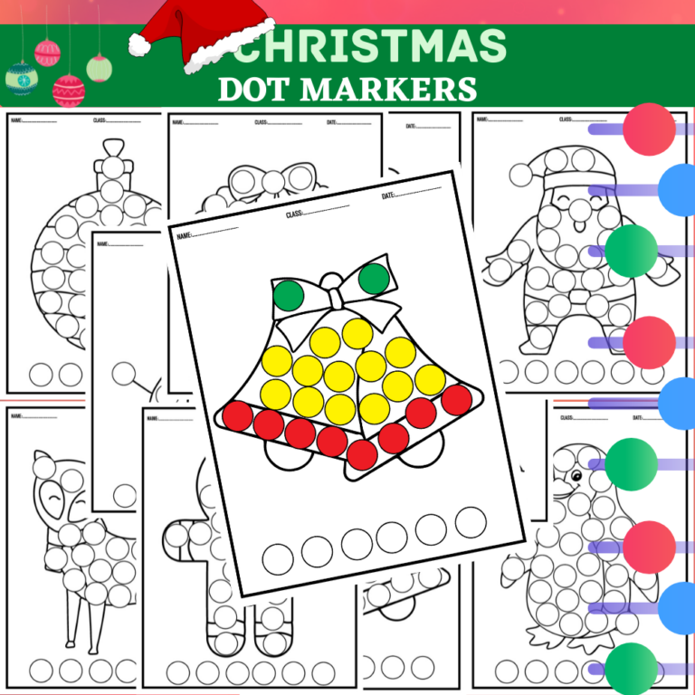 Christmas Coloring Pages Dot Markers -Bingo Dauber For Kids-Winter ...