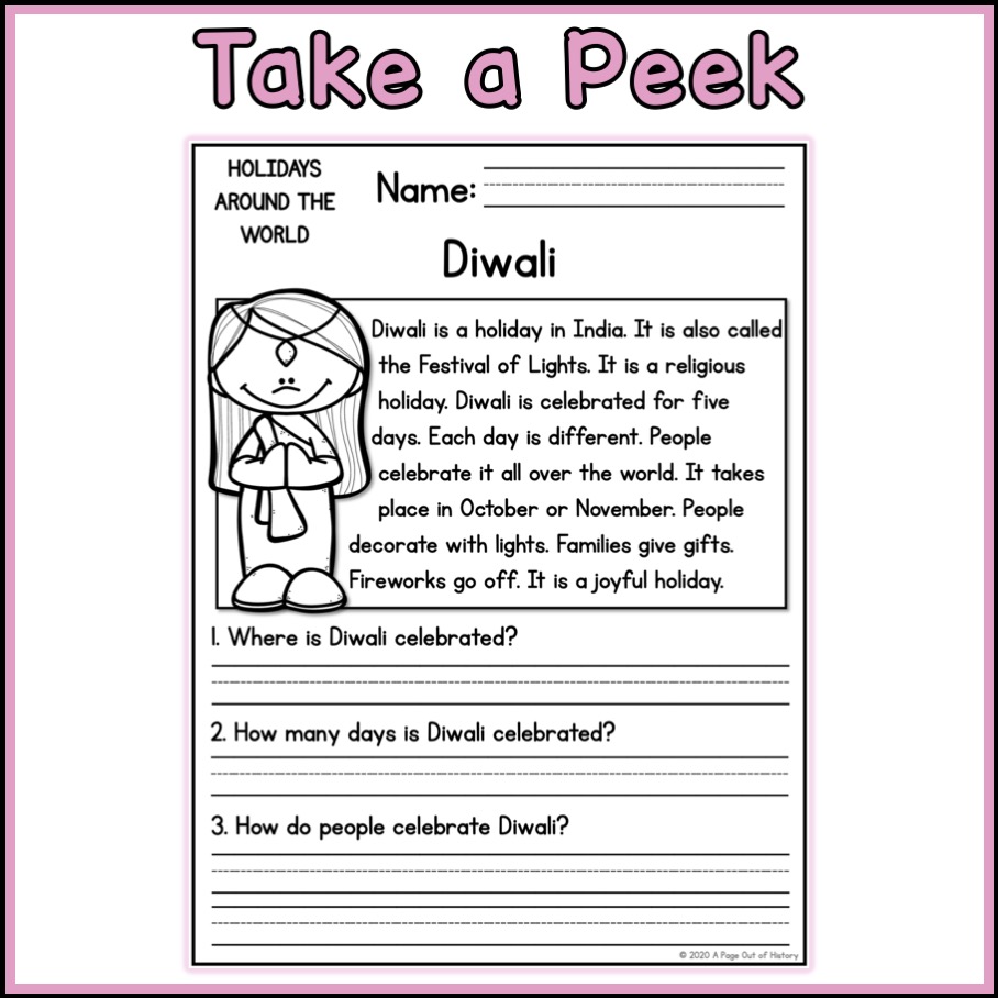 Holidays Around the World Social Studies Reading Comprehension Passages ...