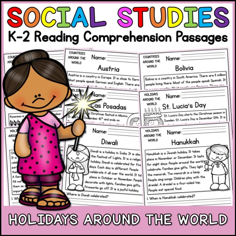 Holidays Around the World Social Studies Reading Comprehension Passages ...