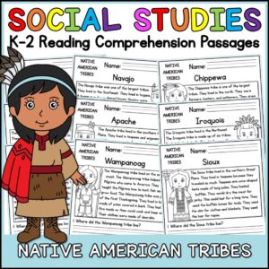 Native American Tribes Social Studies Reading Comprehension Passages K ...