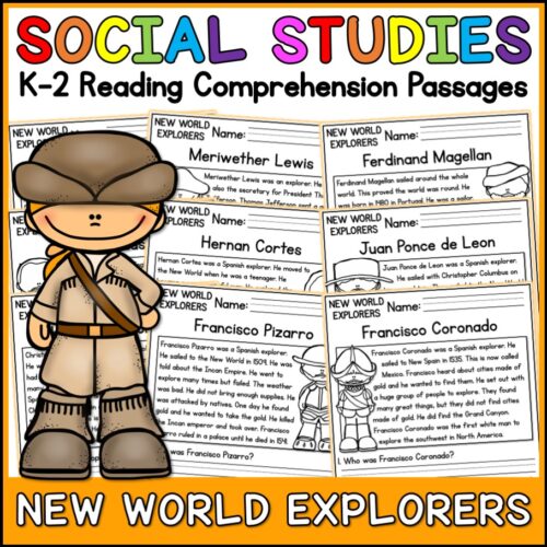 New World Explorers Social Studies Reading Comprehension Passages K-2 ...