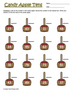 Rounding to the Nearest Ten-Apple Theme - Made By Teachers