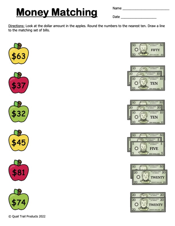 Rounding to the Nearest Ten-Apple Theme | Made By Teachers