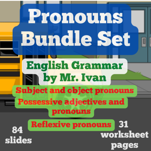 Possessive Adjectives and Pronouns for Power Point Slides and PDF ...
