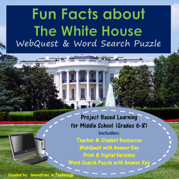 Learning about The White House - WebQuest & Word Search Puzzle - Made ...