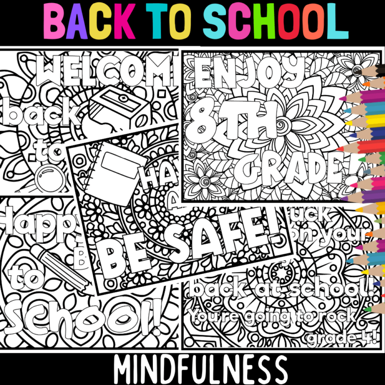 Back To School Mindfulness Coloring pages Funny School Activities ...