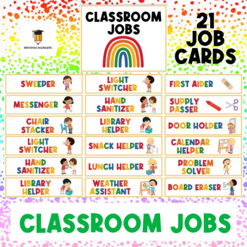 Classroom Jobs Cards | Classroom Visual Task Cards | Classroom Decor ...