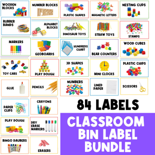 REAL PICTURES BUNDLE: School Supplies and Bin Labels - Made By Teachers