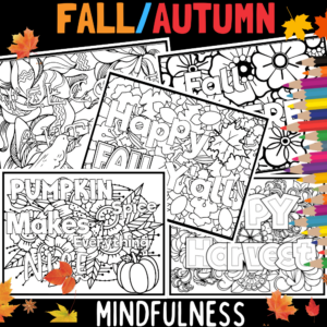 Fall Autumn Mindfulness Activity - Classroom Decor Coloring Pages For ...