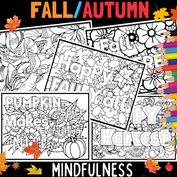 Fall Autumn Mindfulness Activity - Classroom Decor Coloring Pages For ...
