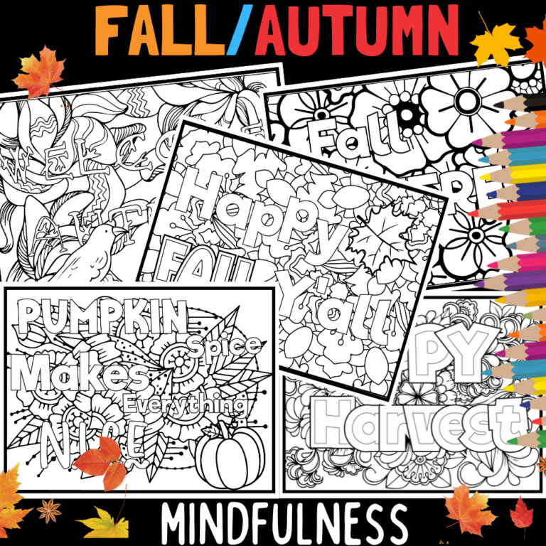 Fall Autumn Mindfulness Activity - Classroom Decor Coloring Pages For ...