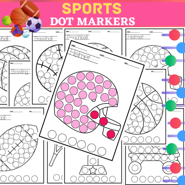 Sport Coloring Pages Dot Markers -Bingo Daubers For Kids Sport Day ...