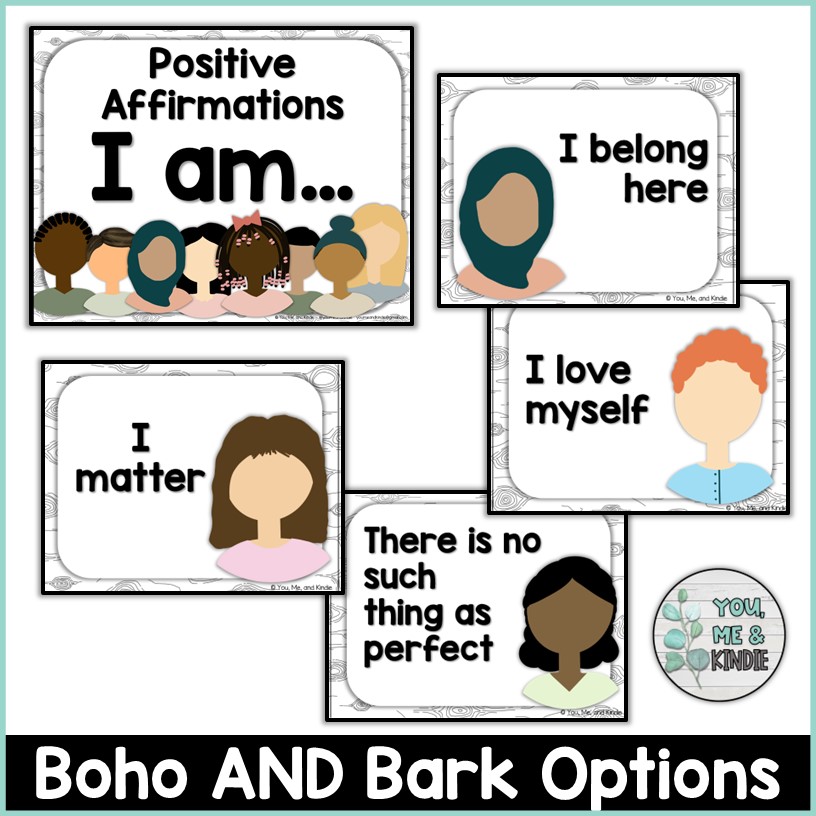 Boho Neutral Growth Mindset AND Positive Affirmations Pack | Made By ...