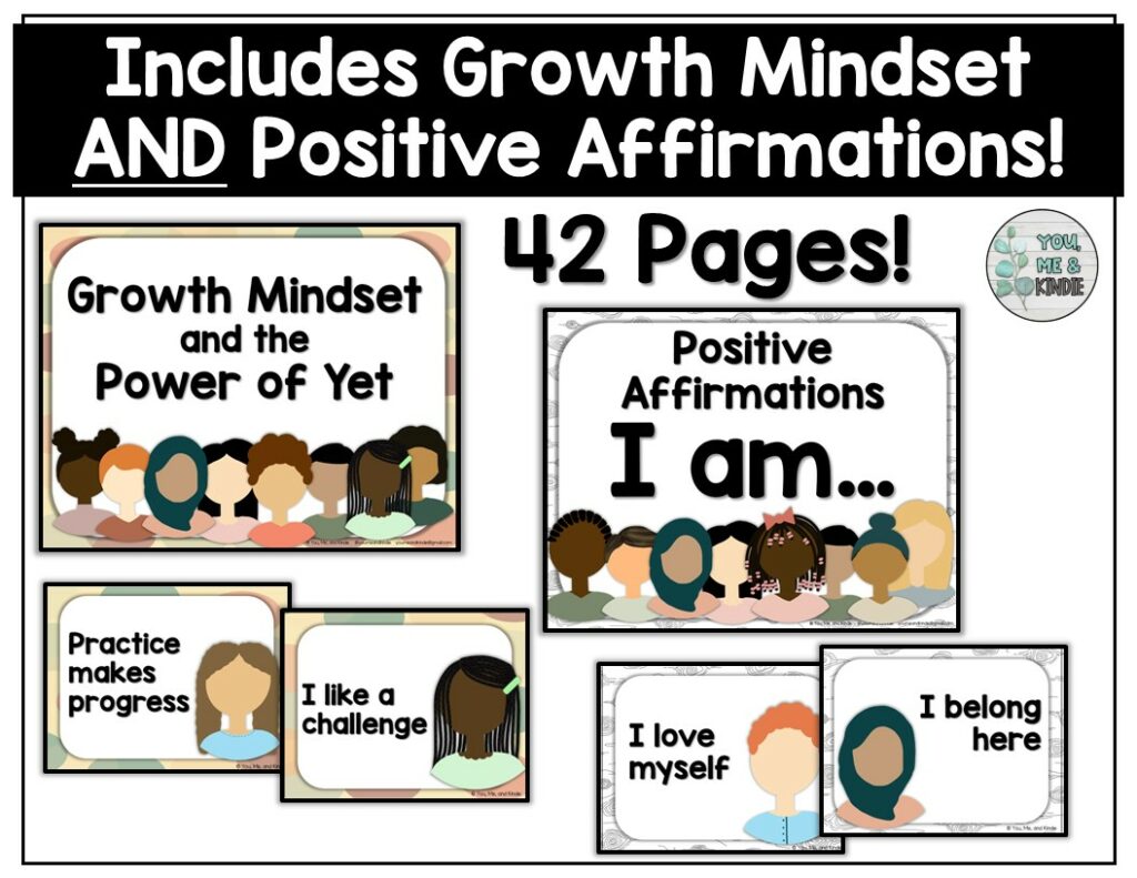 Boho Neutral Growth Mindset AND Positive Affirmations Pack | Made By ...
