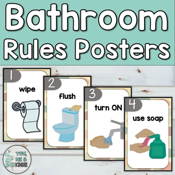 Bathroom Signs | Bathroom Rules Posters Boho - Made By Teachers