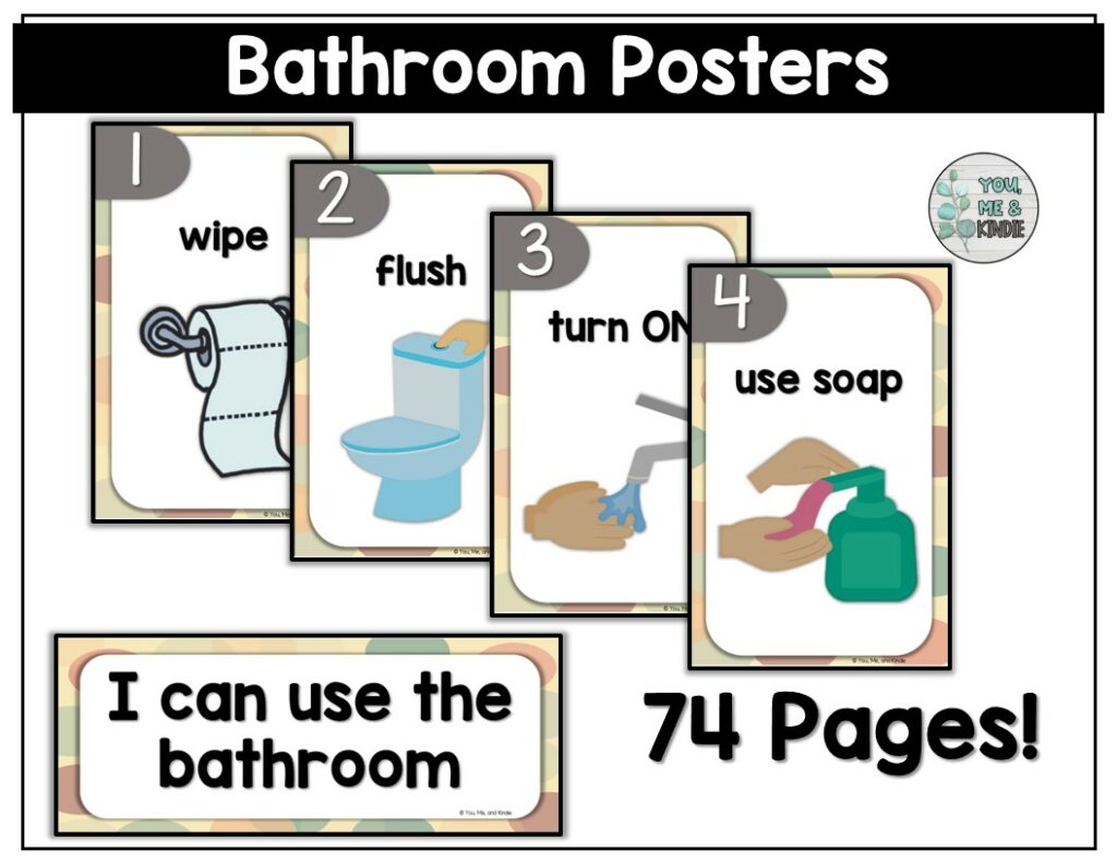 Bathroom Signs | Bathroom Rules Posters Boho | Made By Teachers