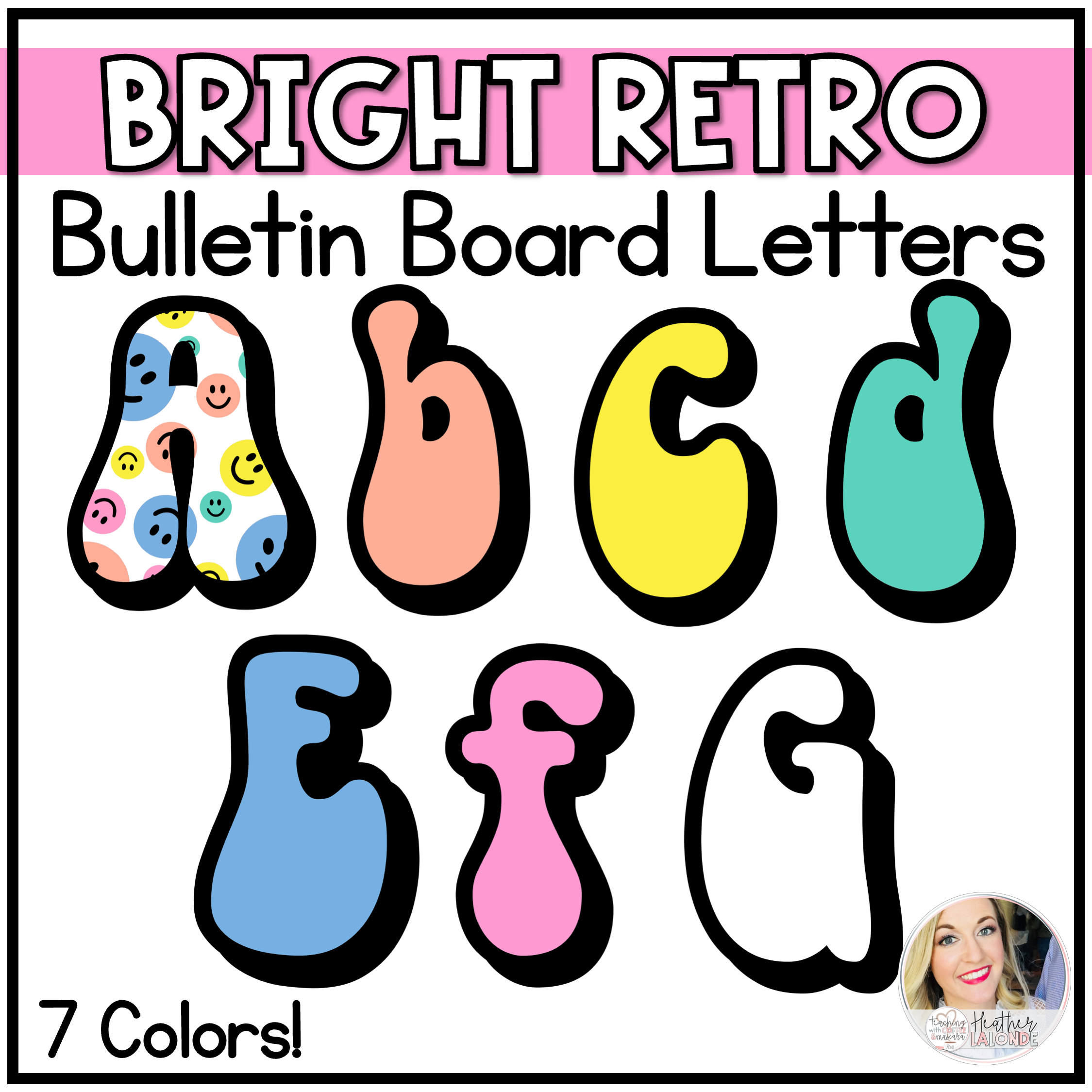 Bulletin Board Letters Retro Bright | Made By Teachers
