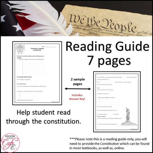 US Constitution Reading Guide - Made By Teachers