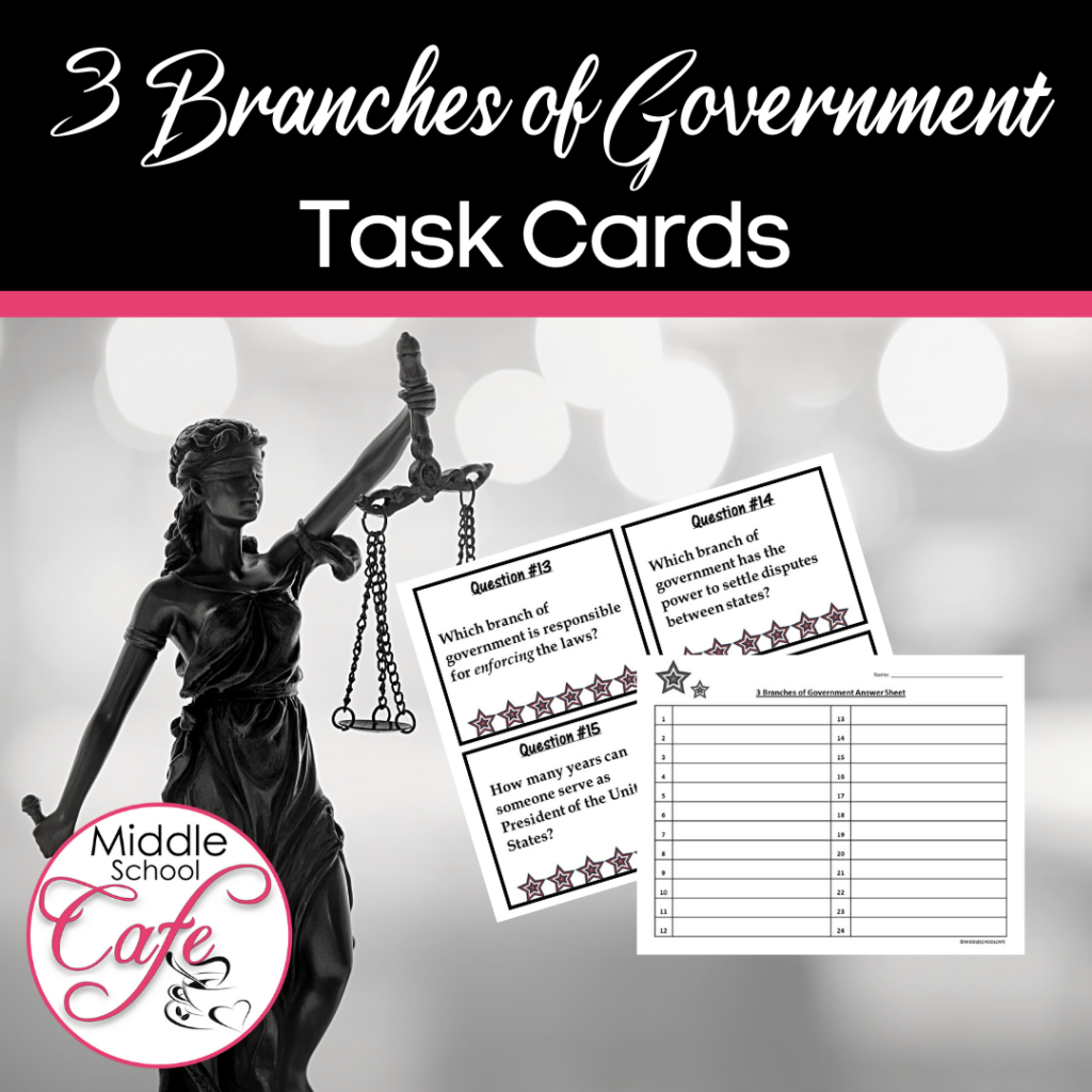 3 Branches of US Government Task Cards | Made By Teachers